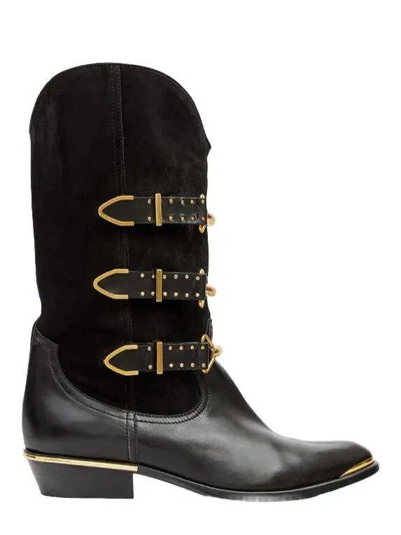 Isabel Marant Étoile Mexia Buckled Boots - Black