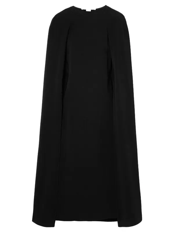 Stella McCartney Cape Effect Midi Dress - Black