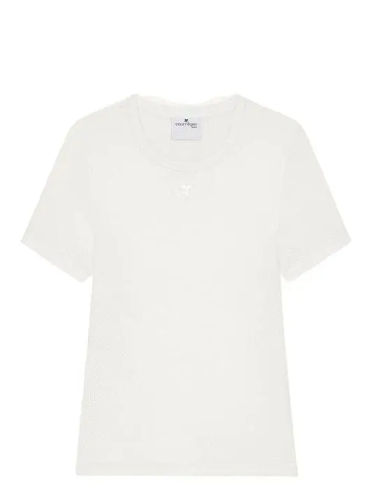COURREGES Mesh T-shirt - Heritage White