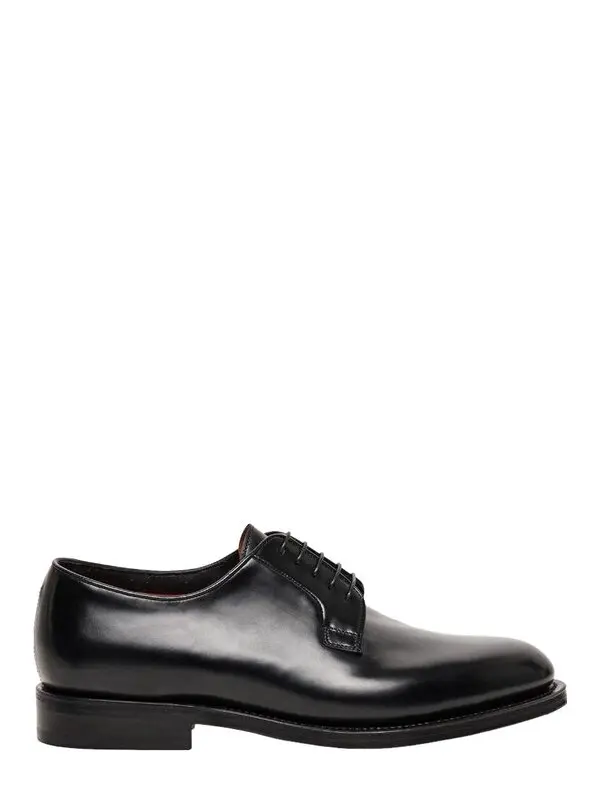 Santoni Round Toe Derby Shoes - Black
