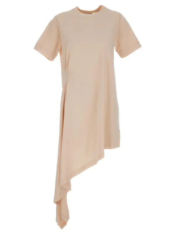 Loulou De Saison Asymmetrical Pleated Dress - Nude
