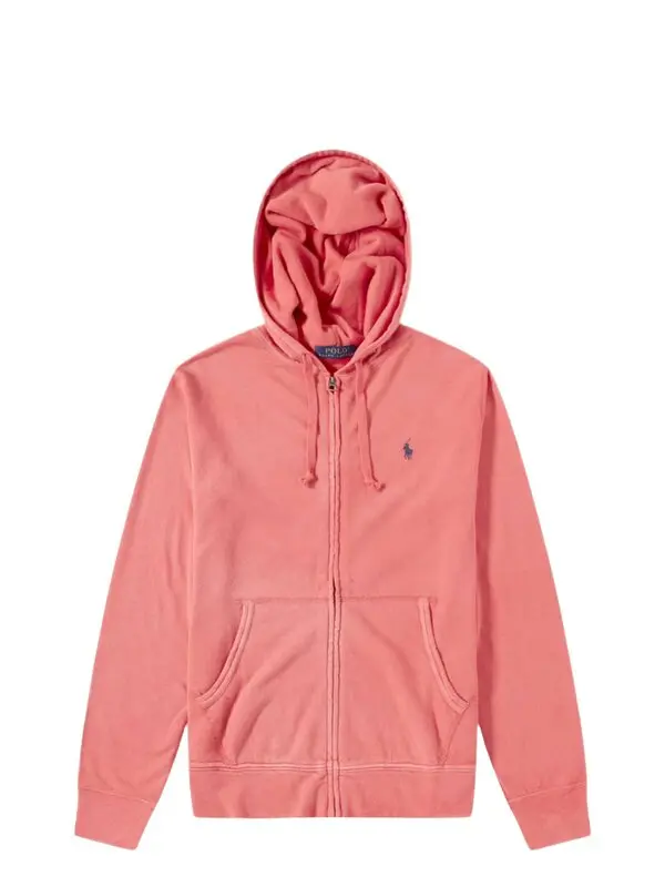 Polo Ralph Lauren Pony Embroidered Zipped Drawstring Hoodie - Spring Red