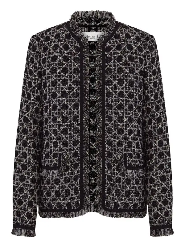 Dior Macrocannage Textured Tweed Jacket - Black