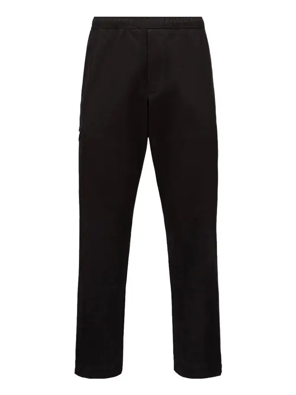 Moncler Mid-rise Straight Leg Trousers With Elastic Waist And Pockets - Black