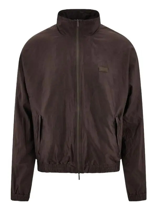 FERRAGAMO Crinkled Finish Zip-up Blouson - Dark Espresso