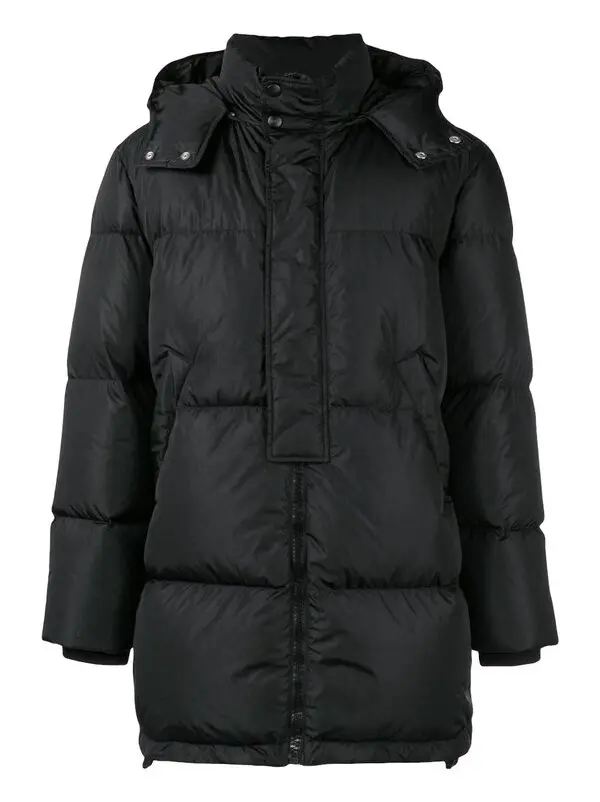 MSGM Logo Printed Padded Down Jacket - Black