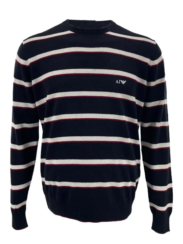 Emporio Armani Striped Crewneck Sweater - Black