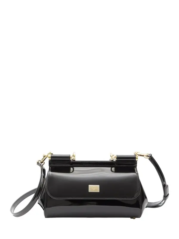 Dolce & Gabbana Logo Plaque Sicily Handbag - Black