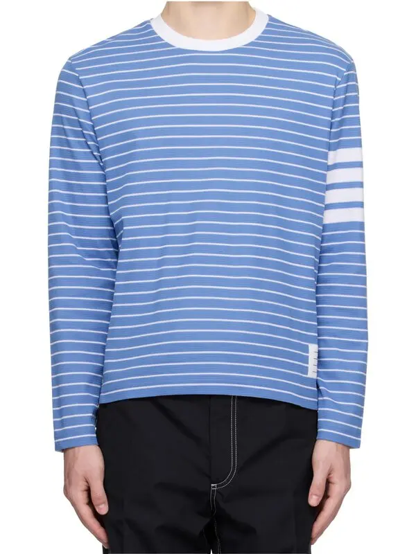Thom Browne 4-bar Stripe Long-sleeve T-shirt - Blue