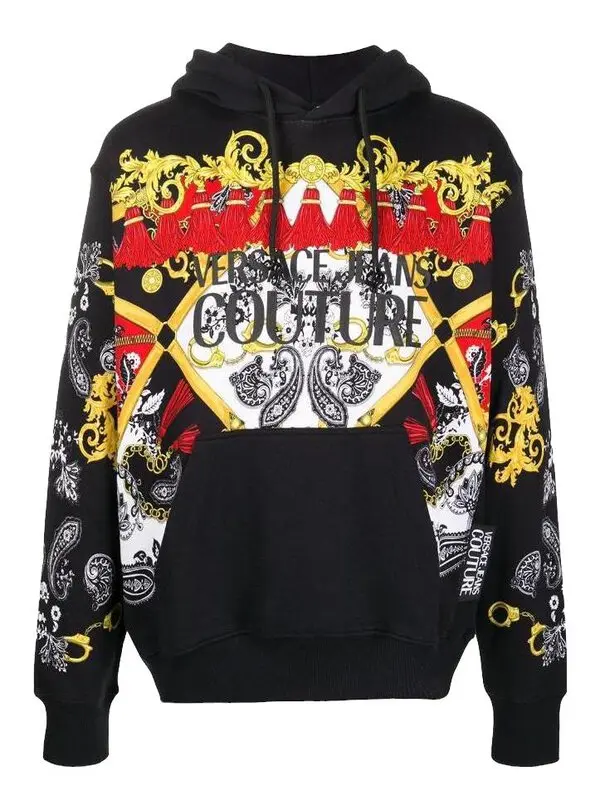 Versace Baroque Print Hoodie - Black