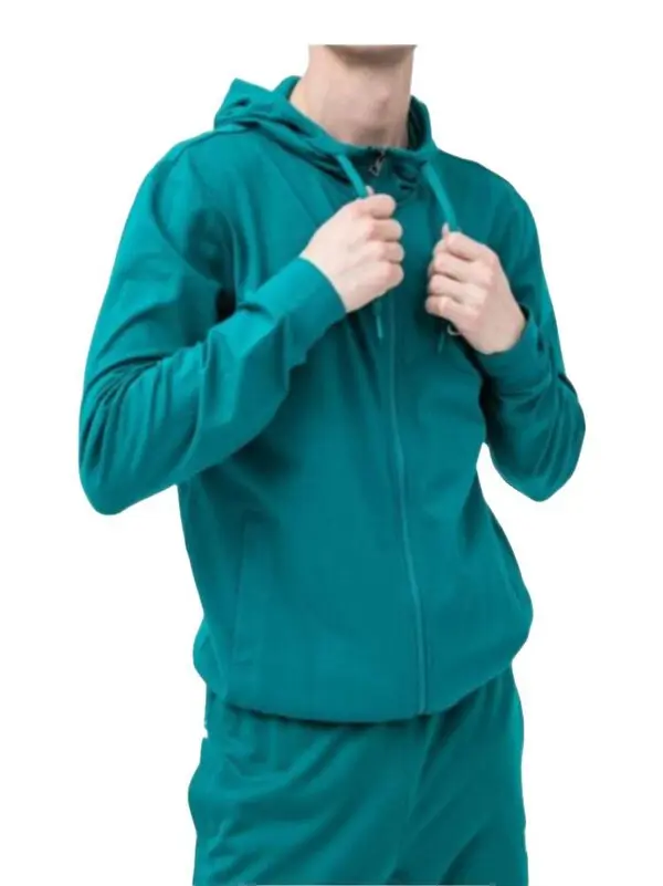 EA7 Hooded Zip Jacket With Logo Detail - Green