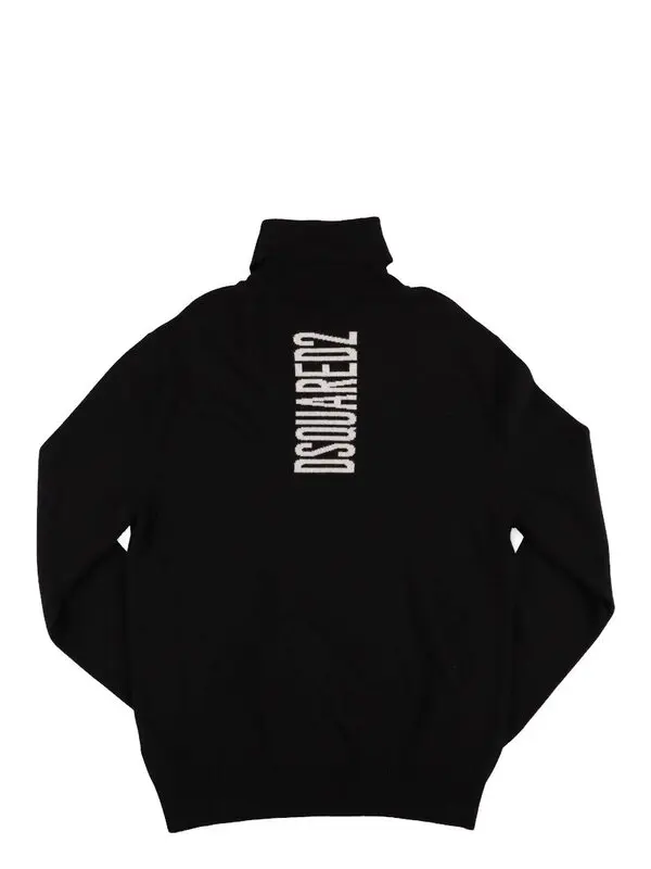 Dsquared2 Logo Inlaid Knitted Sweater - Black