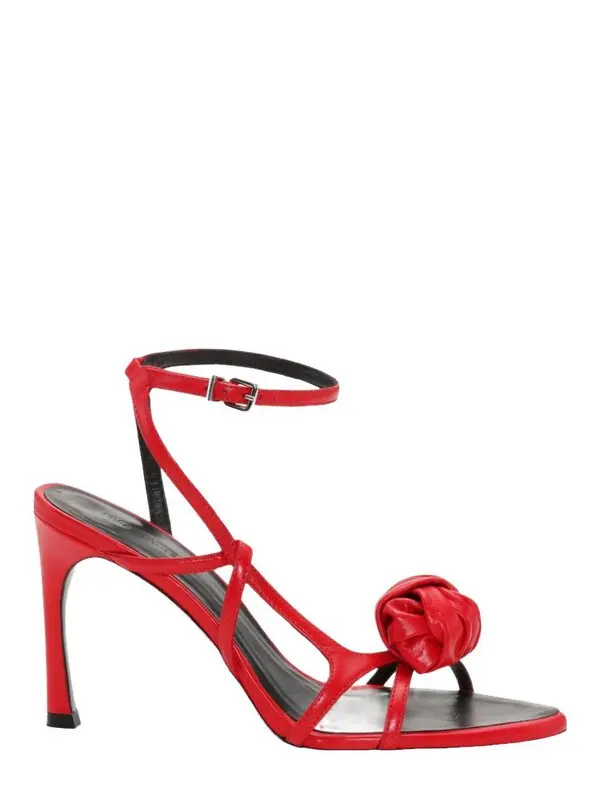 ROTATE BY BIRGER CHRISTENSEN Sculptural Knot Strappy Stiletto Sandals - Red
