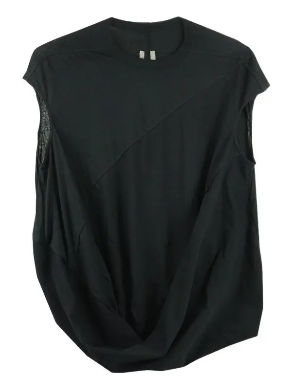 Rick Owens Irregular Short-sleeved Logo T-shirt - Black