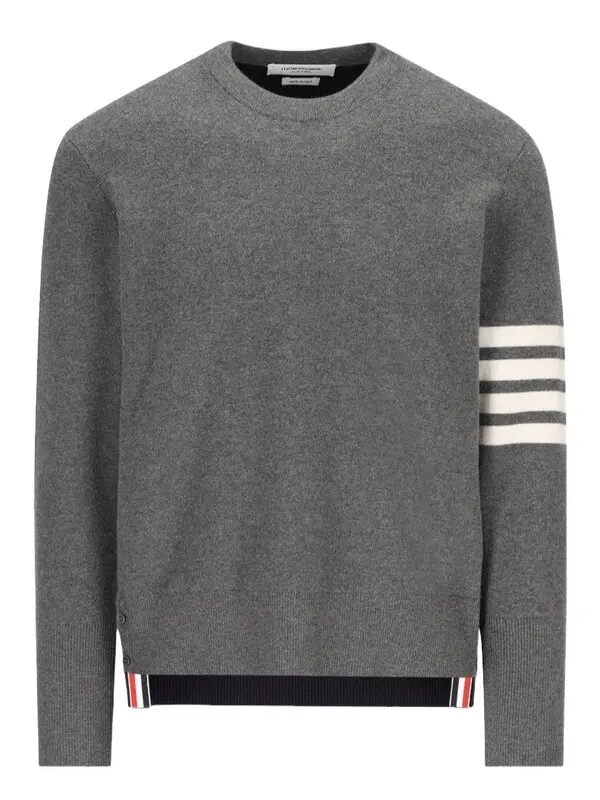 Thom Browne 4-bar Two-toned Knitted Jumper - Grey