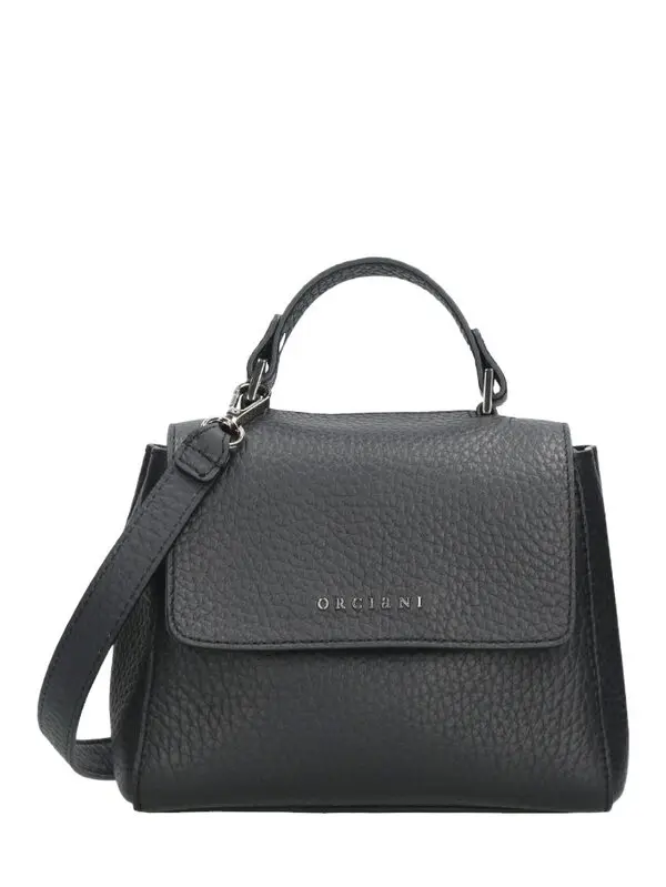 ORTIGNI Mini Tote Bag With Logo Lettering - Black