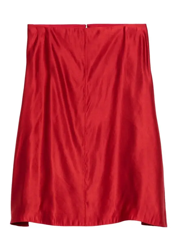 Khaite Satin Midi Skirt - Red