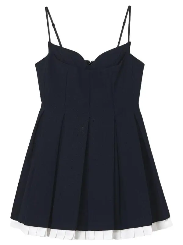SHUSHU/TONG Pleated Sweetheart Dress - Black