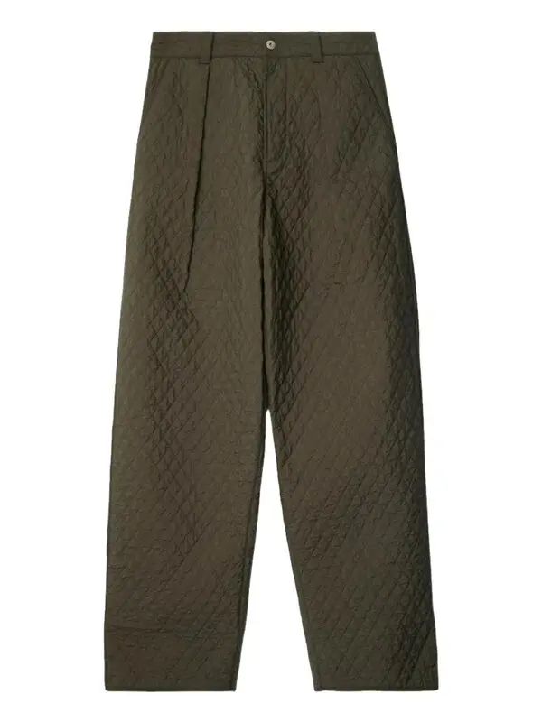 Burberry Diamond-quilted Straight-leg Trousers - Lake Color