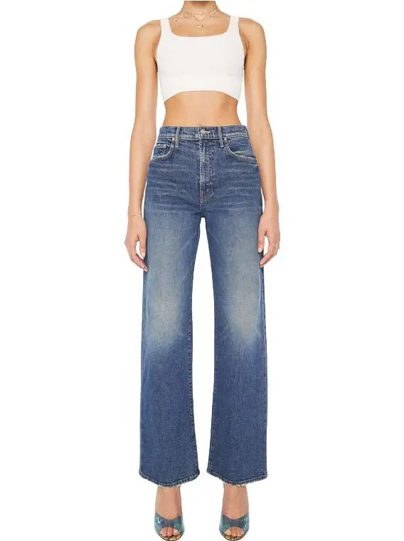 MOTHER The Lasso Sneak Distressed Jeans - Blue