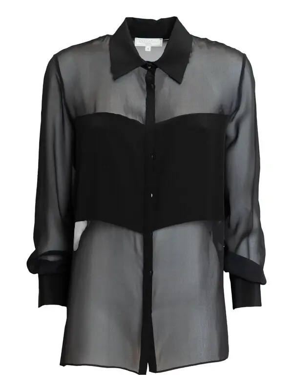 Antonelli Firenze Sheer Long-sleeve Shirt - Black