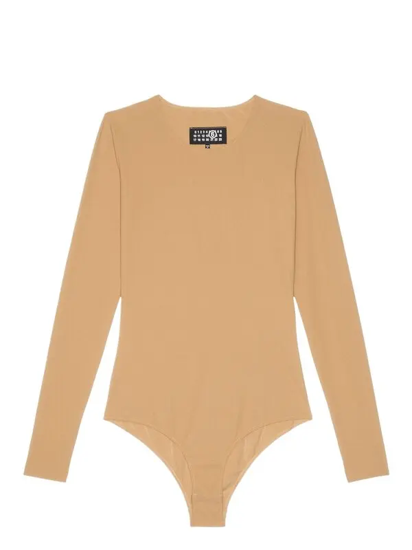 MAISON MARGIELA Long-sleeved Bodysuit With Embroidered Pattern - Nude