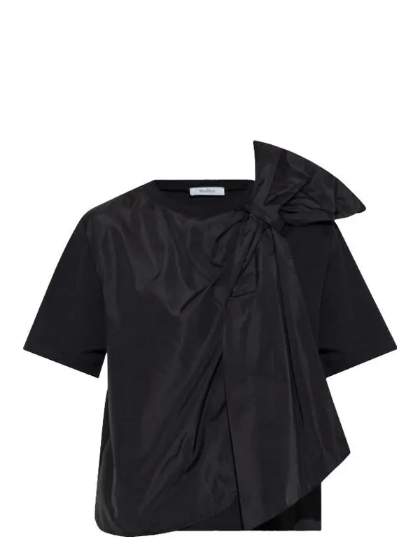 Max Mara Jersey T-shirt With Maxi Bow Detail - Black