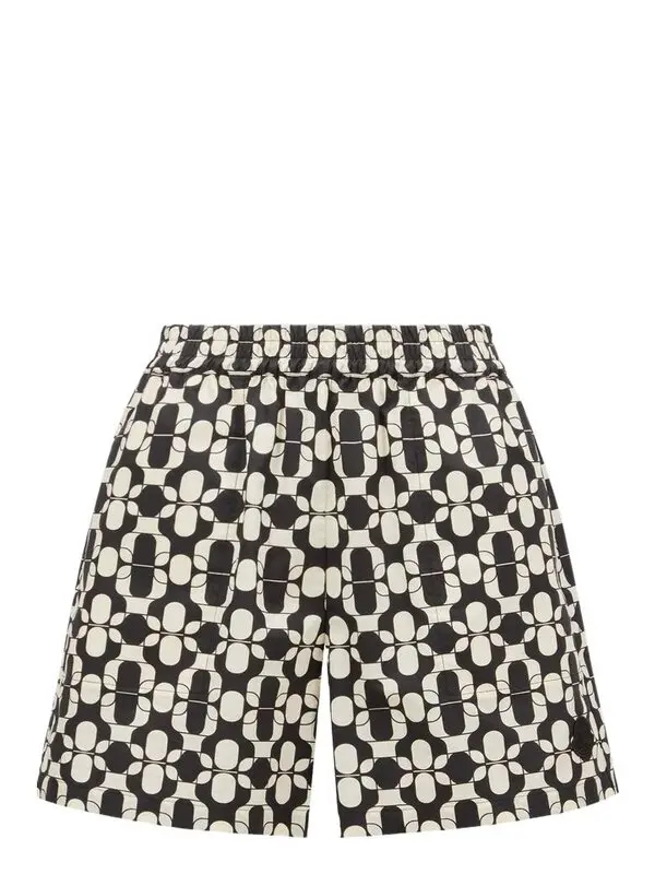 Moncler Geometric Print Shorts - Blue/white