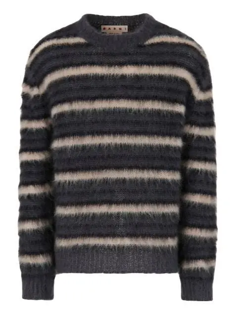 Marni Striped Mohair Jumper - Dark Gray