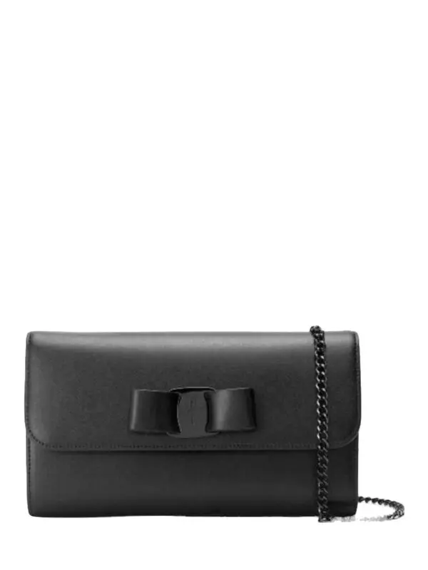 FERRAGAMO Bow Detail Shoulder Bag - Black