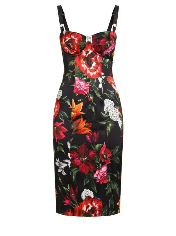 Dolce & Gabbana Floral Sleeveless Midi Dress - Multi-color