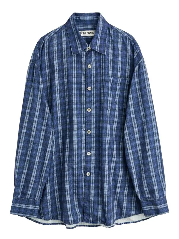 Our Legacy Check Pattern Curved-hem Shirt - No