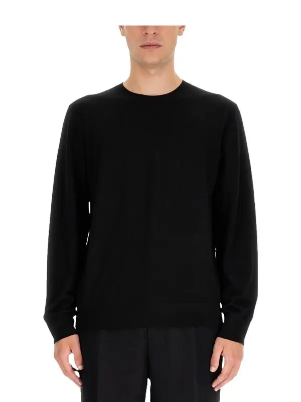 Theory Long-sleeved Crewneck Knitted Jumper - Black