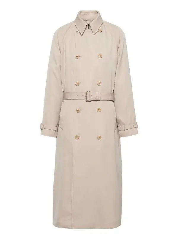 Prada Belted Button-up Coat - Rope Ash