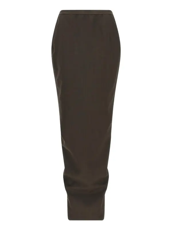Rick Owens Back Slit Maxi Skirt - Black