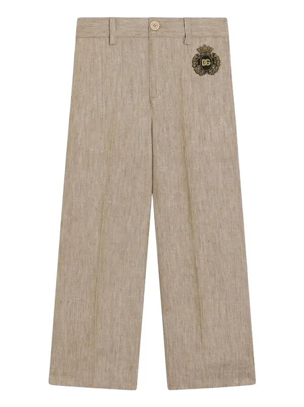 Dolce & Gabbana Logo Appliqué Chinos - Nude