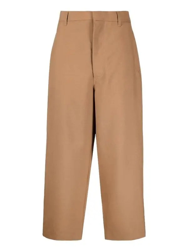 Marni Cropped Straight Leg Trousers - Nude