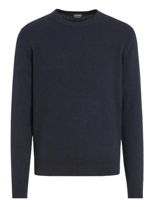 Zegna Oasi Cashmere Round Neck Sweater - Black