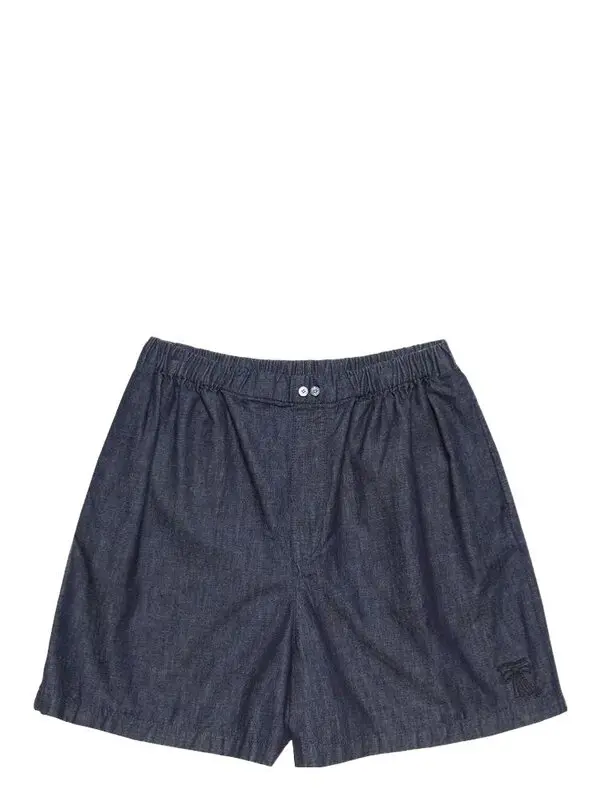 Acne Studios Embroidered Detail Shorts - Medium Blue