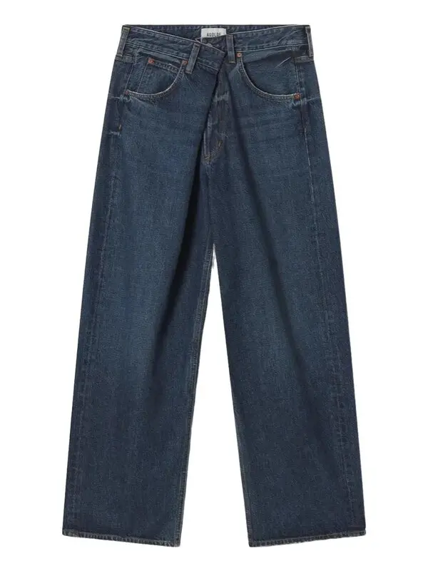 AGOLDE Wide-leg Jeans With Gathering Detail - Blue