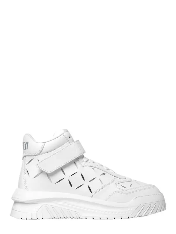 Versace Cut-out High-top Sneakers - White