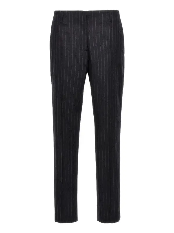 Dries Van Noten Pinstriped Trousers - Black