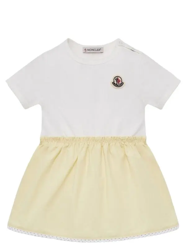 Moncler Pleated Dress - : Off-white, Yellow