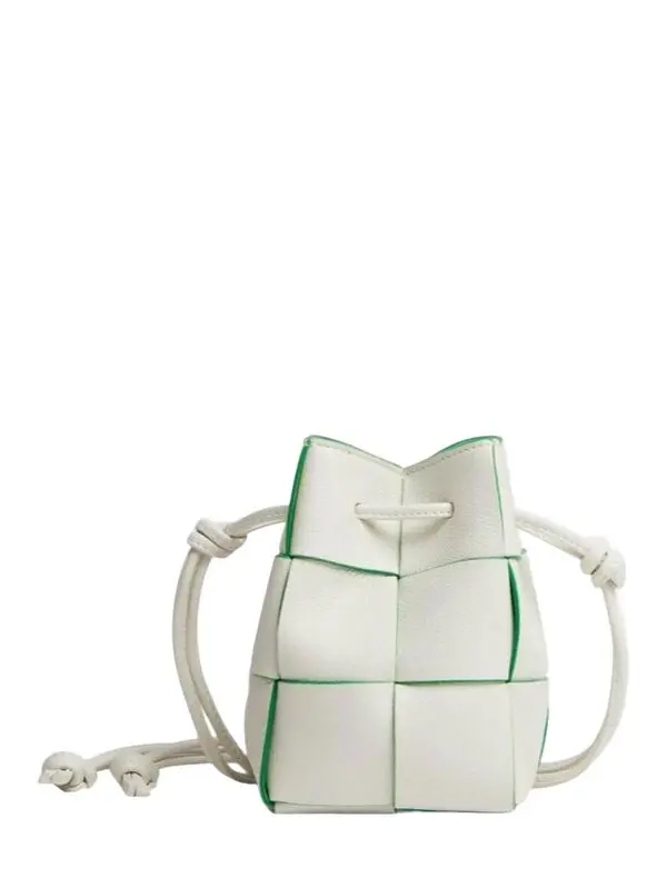 Bottega Veneta Logo Bucket Shoulder Bag - White