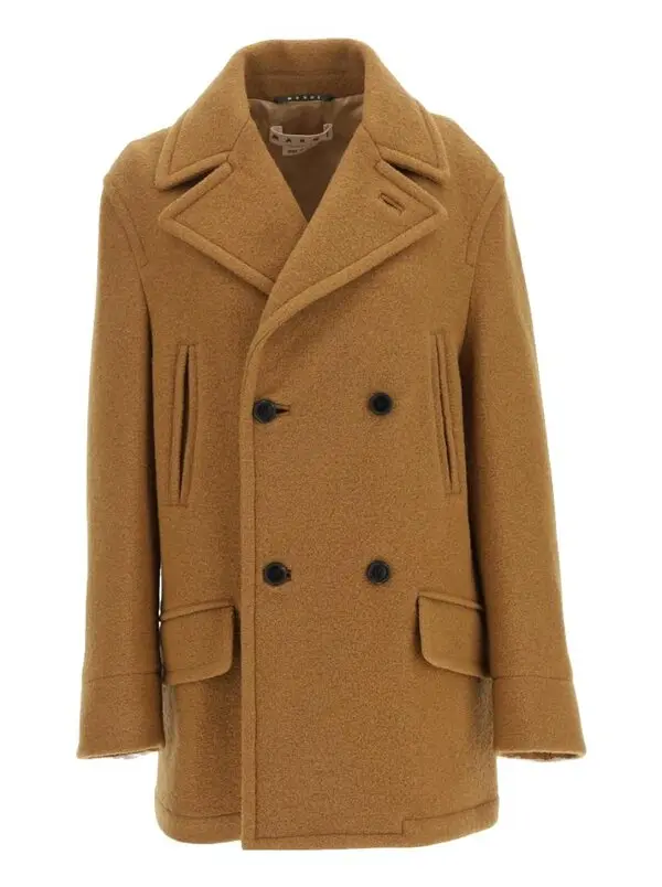 Marni Double-breasted Long-sleeved Coat - Brown