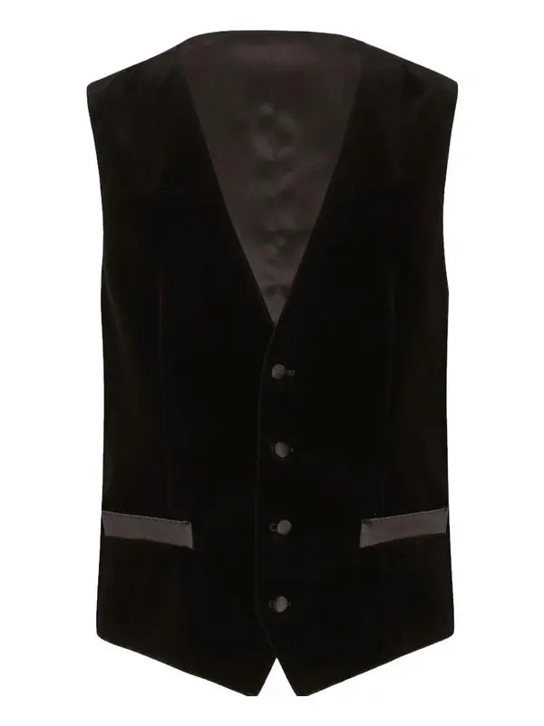 Dolce & Gabbana Sleeveless V-neck Jacket - Black