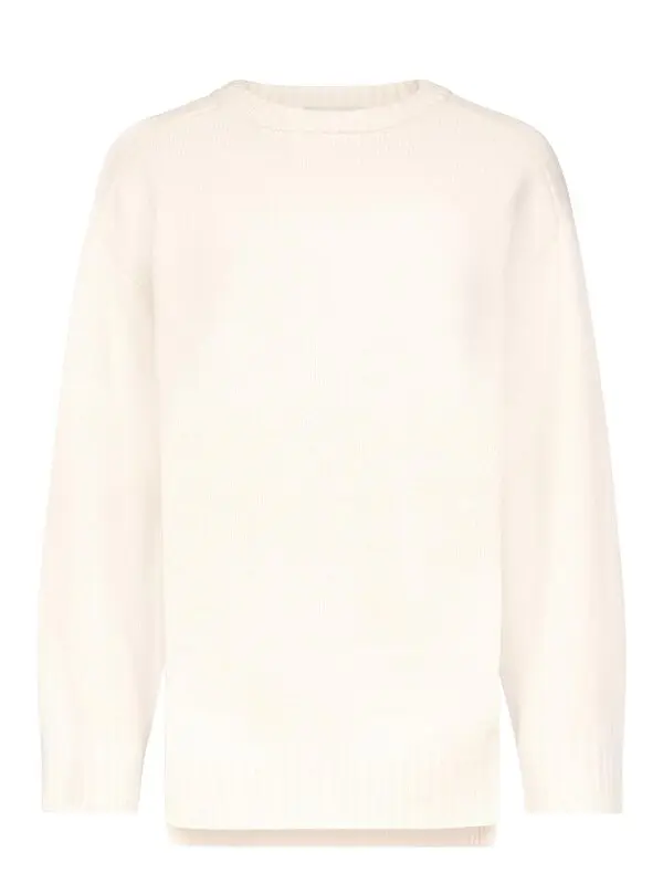 Loulou De Saison Ribbed Wool & Cashmere Blend Oversized Sweater - White