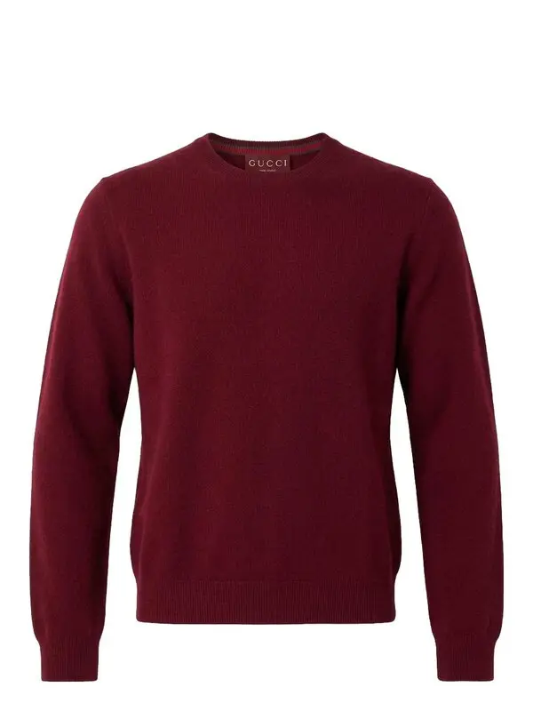 Gucci Fine Cashmere Crewneck Sweater - Rosso Ancora