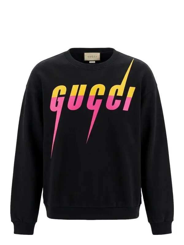 Gucci Blade Logo-print Cotton Sweatshirt - Black