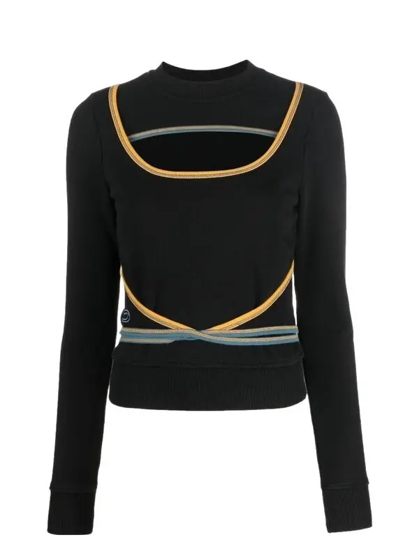 DIESEL® Oval-d Embroidered Long-sleeved Top - Black